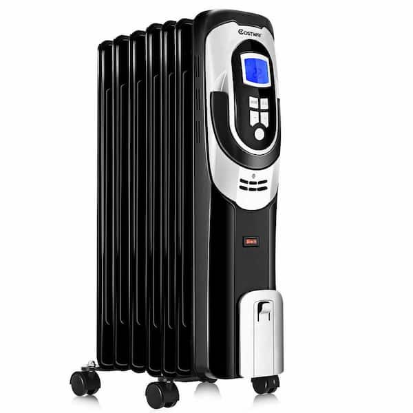 Costway 1500-Watt Electric Oil-filled Radiator Heater Space Heater LCD ...