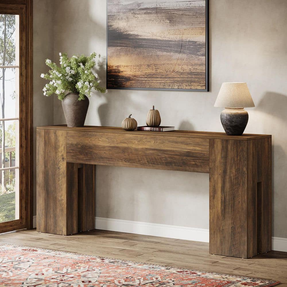 TRIBESIGNS WAY TO ORIGIN Benjamin 71 in. Brown Rectangle Wood Console ...