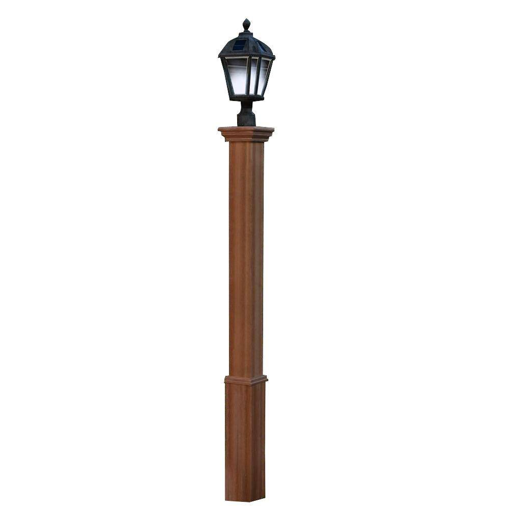 VITA 6"L x 6"W x 74"H Trinity Embossed Vinyl Lamp Post, Brown, VA94432 ...