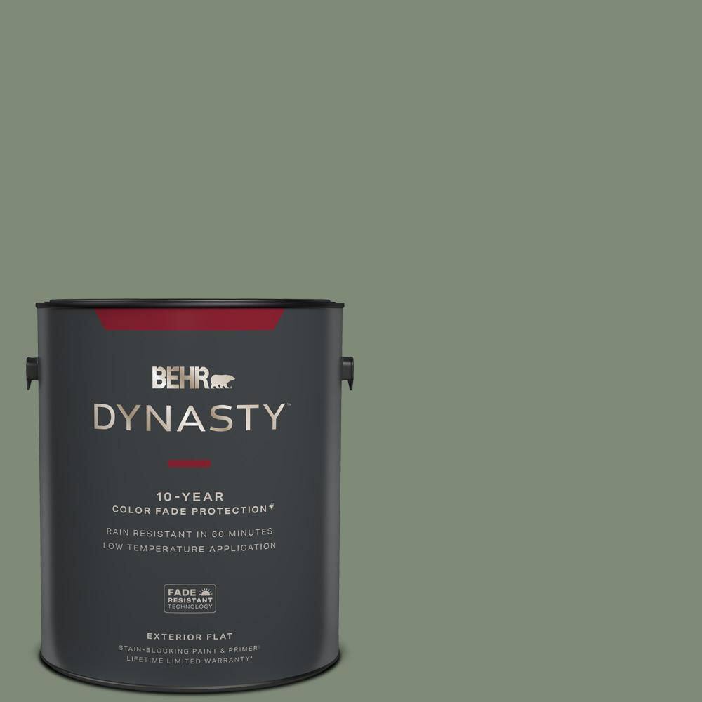 BEHR DYNASTY 1 gal. #N400-5 Thai Basil Flat Exterior Stain-Blocking ...