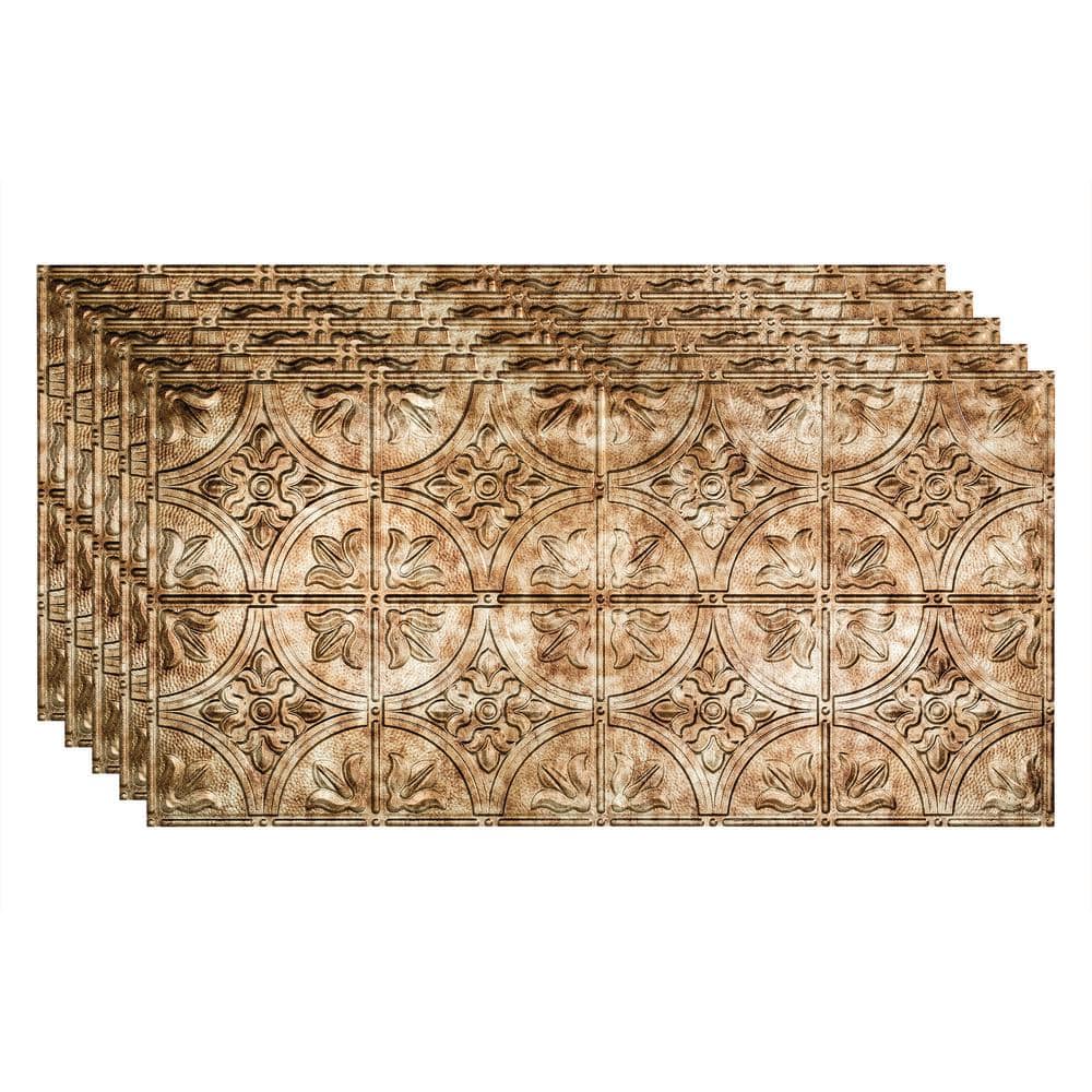 Fasade Traditional #2 2 ft. x 4 ft. Glue Up Vinyl Ceiling Tile in ...
