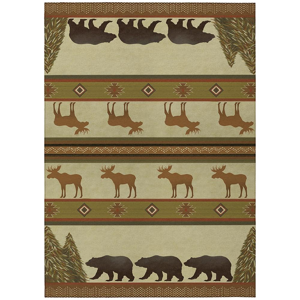 Addison Rugs Adventure Beige 5 ft. x 7 ft. 6 in. Indoor/Outdoor ...