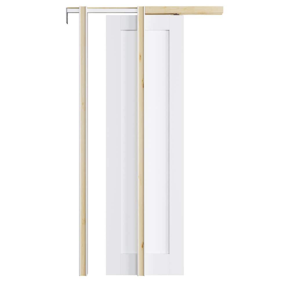 ARK DESIGN 24 in. x 96 in. Paneled White Primed MDF Pocket Sliding Door ...