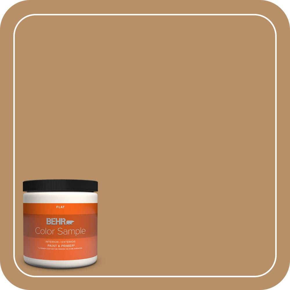 BEHR PREMIUM PLUS 8 oz. #S260-5 Almond Roca Flat Interior/Exterior ...