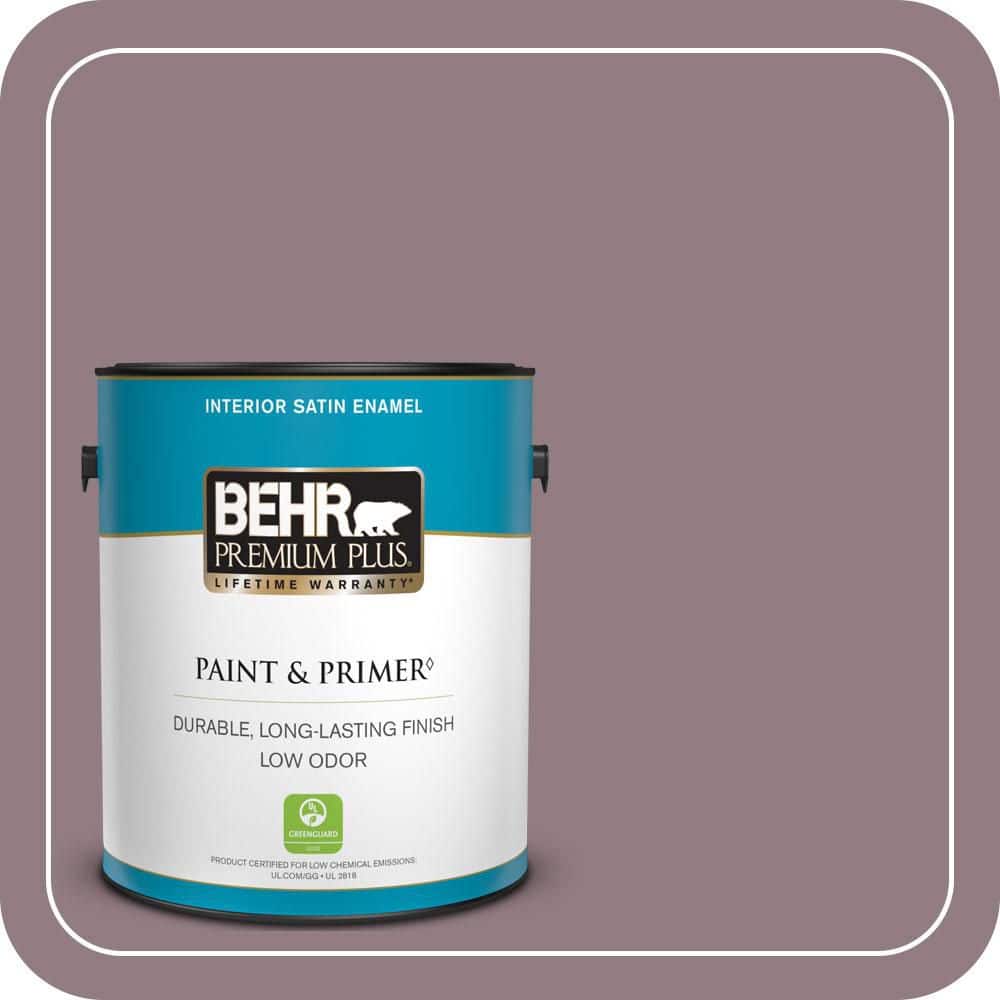 BEHR PREMIUM PLUS 1 gal. #100F-5 Gypsy Magic Satin Enamel Low Odor ...