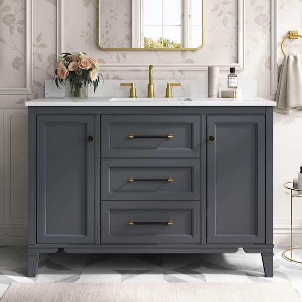 Reviews for DELUXE DL LIVING Lissa 49 in. Single Sink Freestanding Sea ...