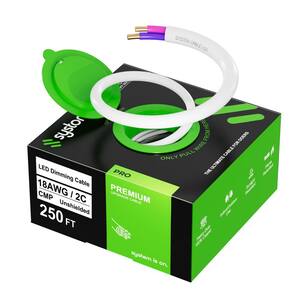 Syston Cable Technology 1000 ft. 18/2 White CMP Solid Bare Copper Unshielded LED Lighting Dimmer ...