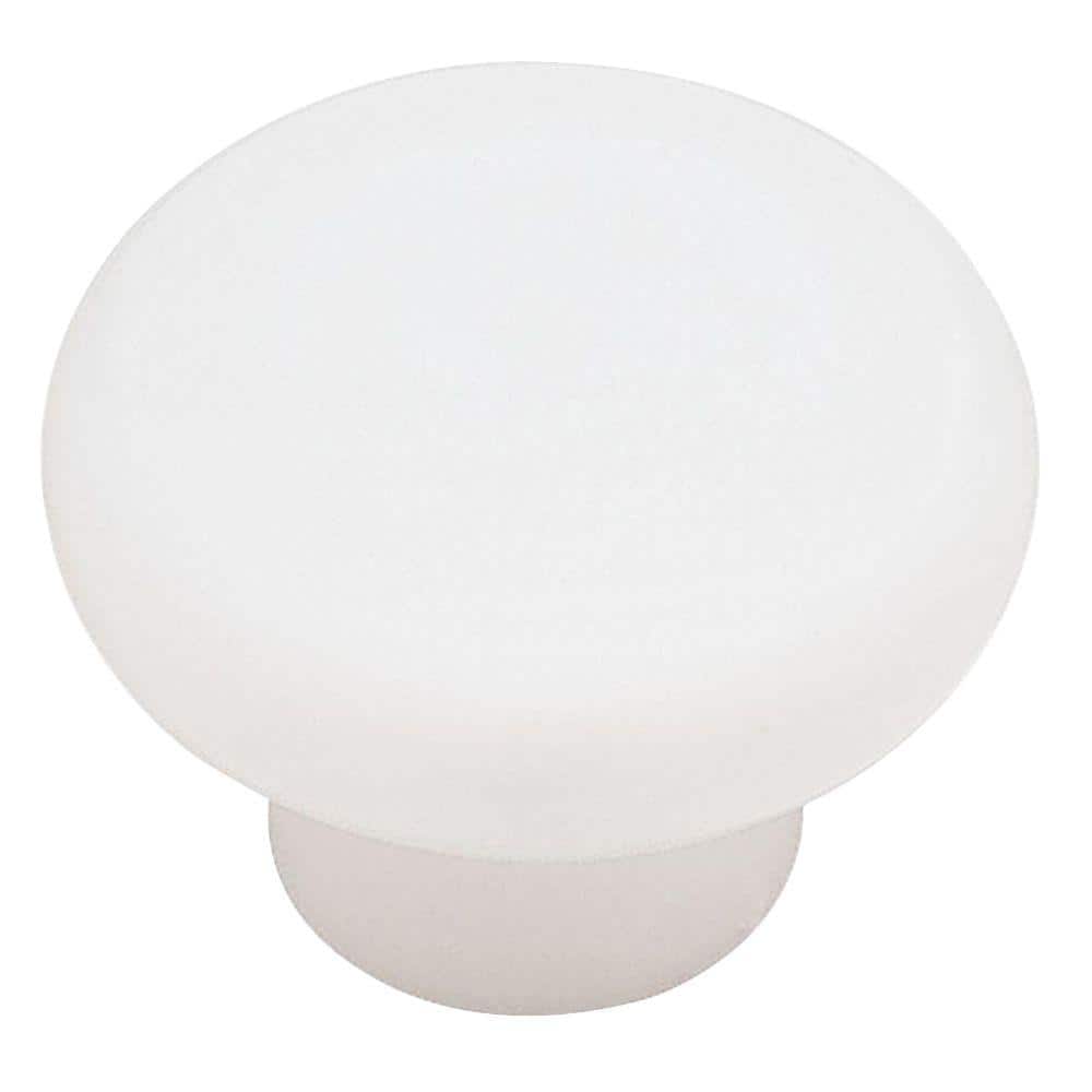 Liberty Plastic Round 1-5/16 in. (34 mm) Classic White Cabinet Knob ...