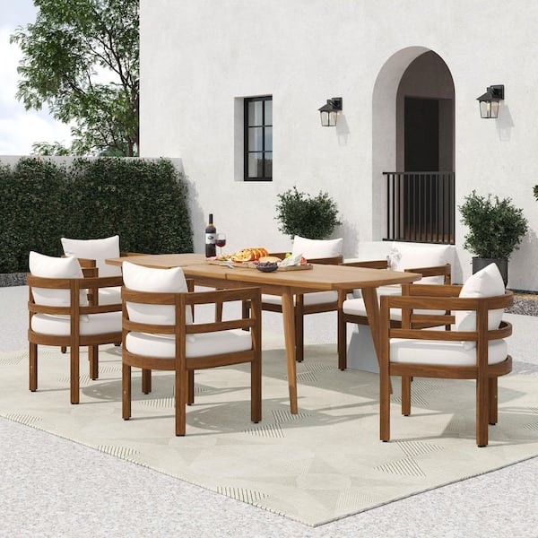 CHRISTOPHER KNIGHT HOME Muriel 7-Piece Wood Patio Outdoor Dining Set ...