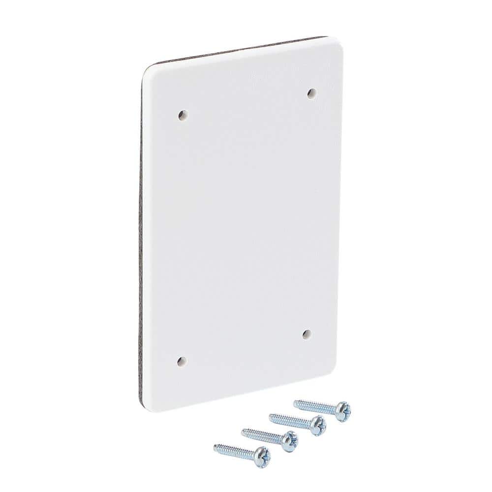 Commercial Electric 1-Gang Blank Non-Metallic Weatherproof Cover, White ...