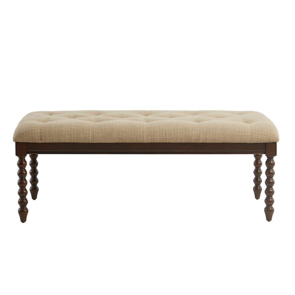 MADISON PARK Signature Beckett Tan/Morocco Brown Tufted Accent Bench 18 ...