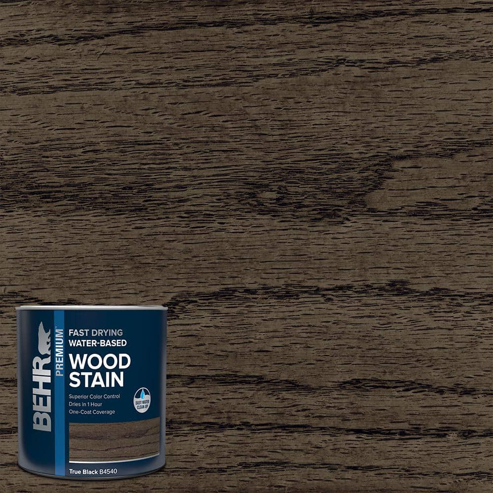 BEHR PREMIUM 1 qt. #TIS-083 True Black Transparent Water-Based Fast ...