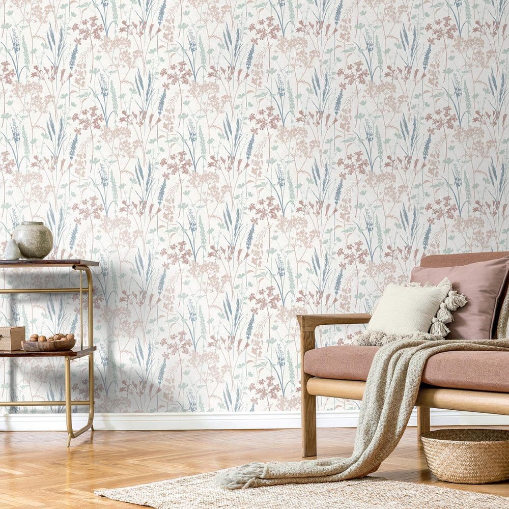 Fine Decor Pink Nanette Pastel Botanical Wallpaper Sample FD43420SAM ...