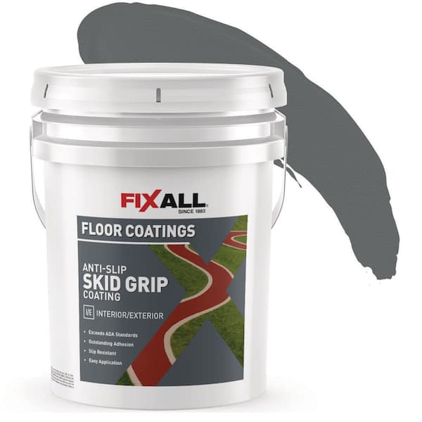 FIXALL Skid Grip Anti-Slip Floor Coating, 5 Gal. Slate, Slip-Resistant ...