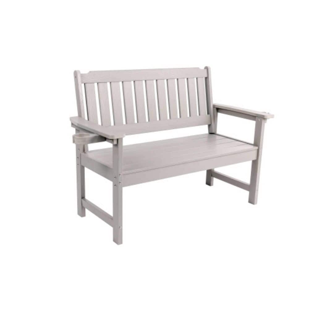 Versatile Light Gray Metal Minimalist Outdoor Bench with Sharp Lines ...