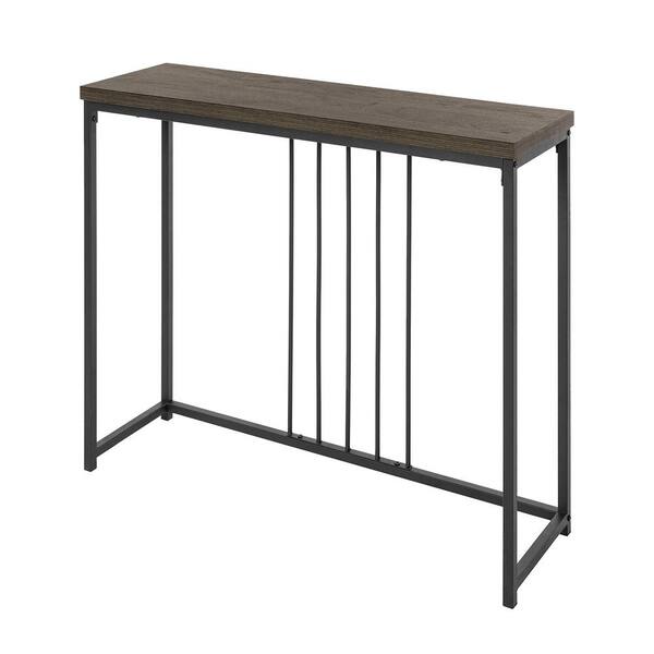 Homy Casa ZEN 39.4 in. Brown 32.2-Rectangle Wood Console Table HD-ZEN ...