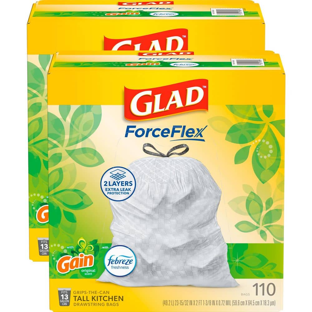 Reviews for Glad 13 Gal. ForceFlex Tall Kitchen Drawstring Gain ...