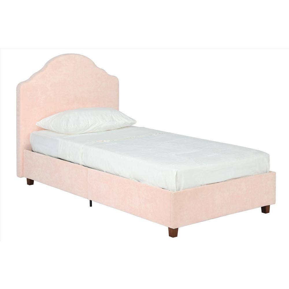 DHP Sara Pink Upholstered Twin Bed DE77217 - The Home Depot