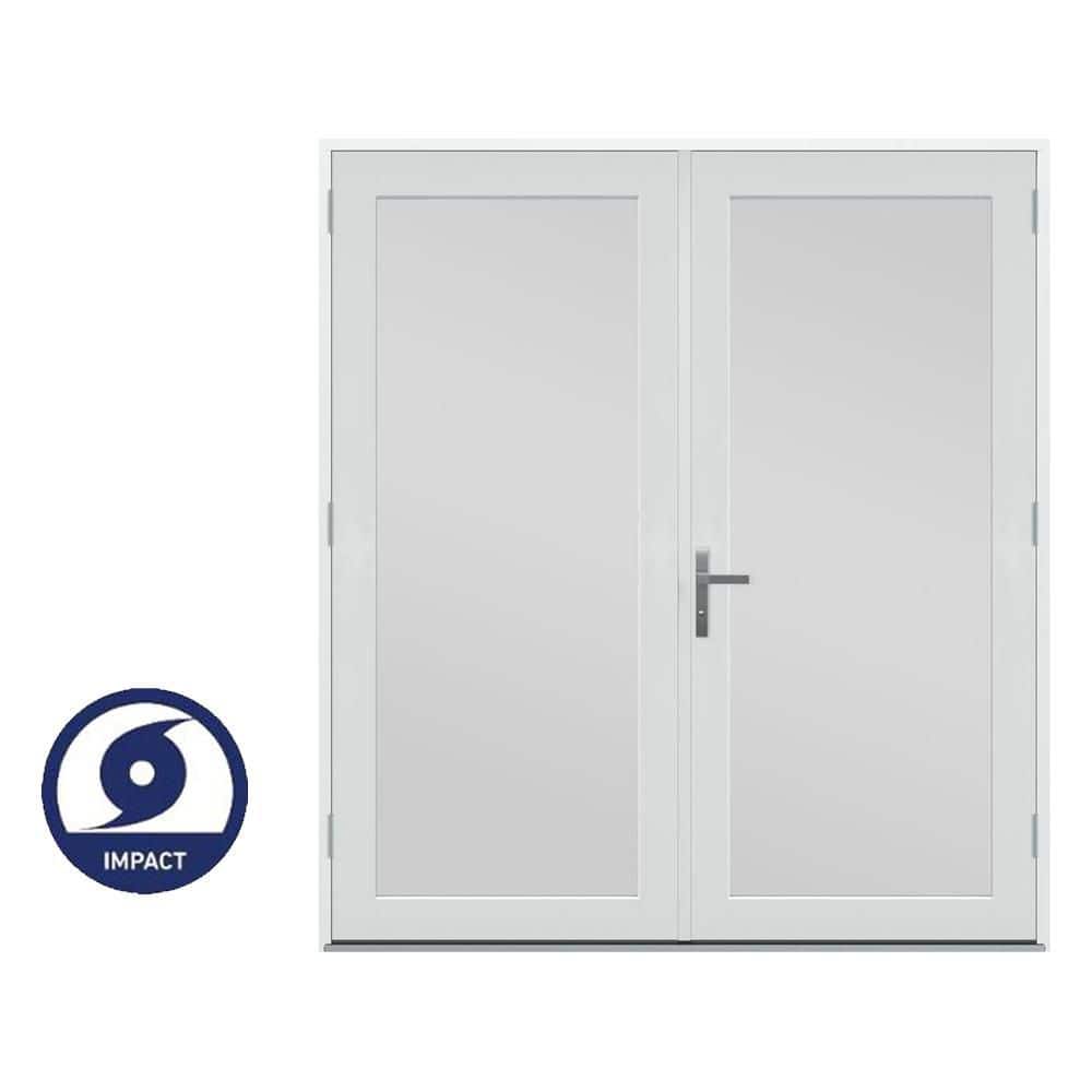 JELD-WEN 72 in. x 80 in. F4500 Left-Hand/Outswing Primed Fiberglass ...