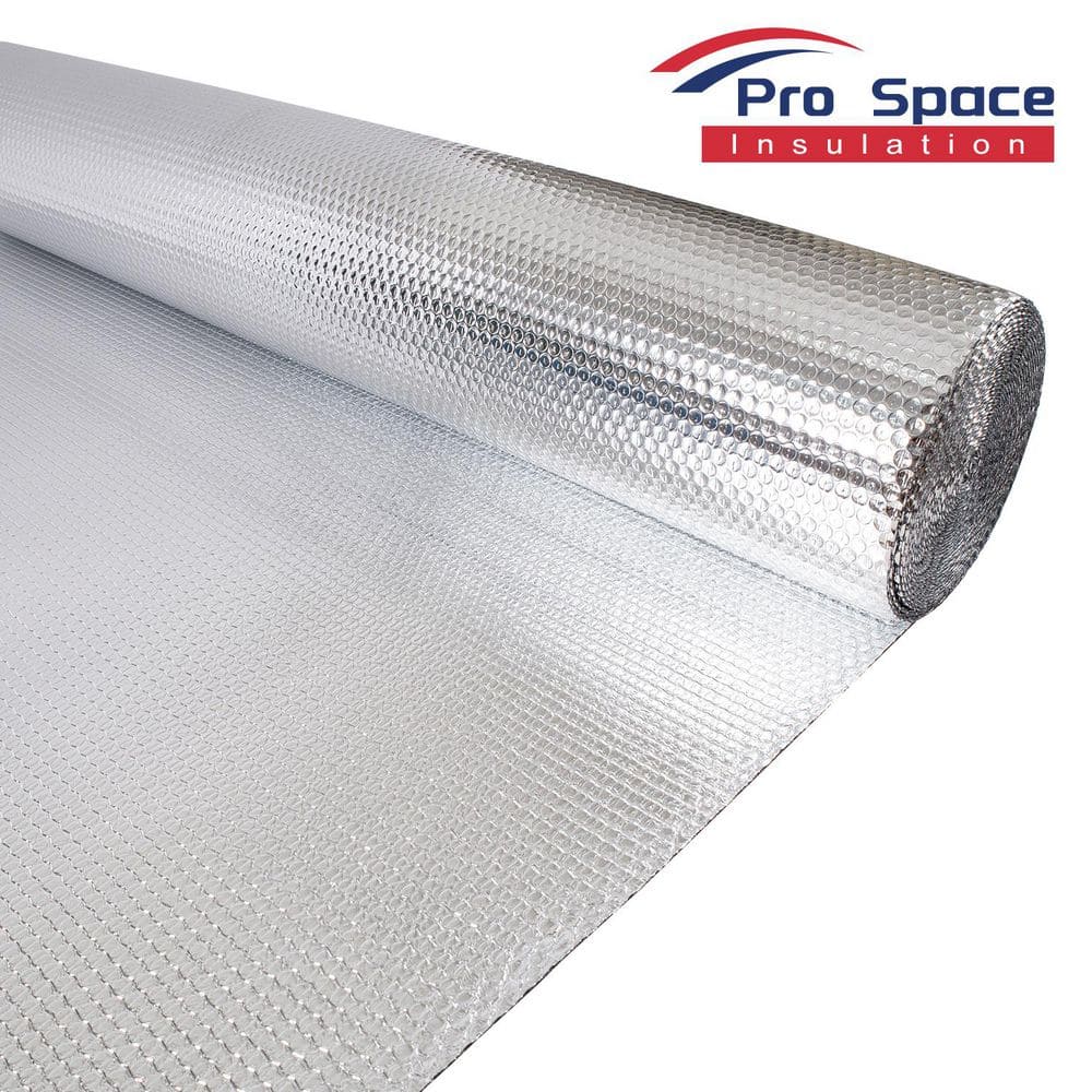 Pro Space 48 in. x 50 ft. Radiant Barrier Fire-Resistance Double-Sided ...
