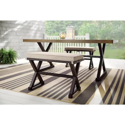 Better homes & gardens axel farmhouse patio dining table with trestle base store