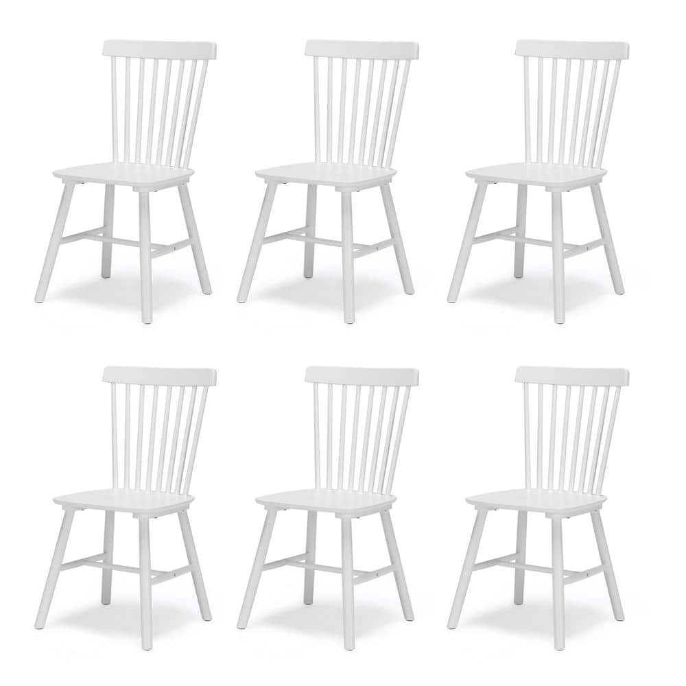 Reviews for LUE BONA Windsor White Solid Wood Dining Chairs for Kitchen ...