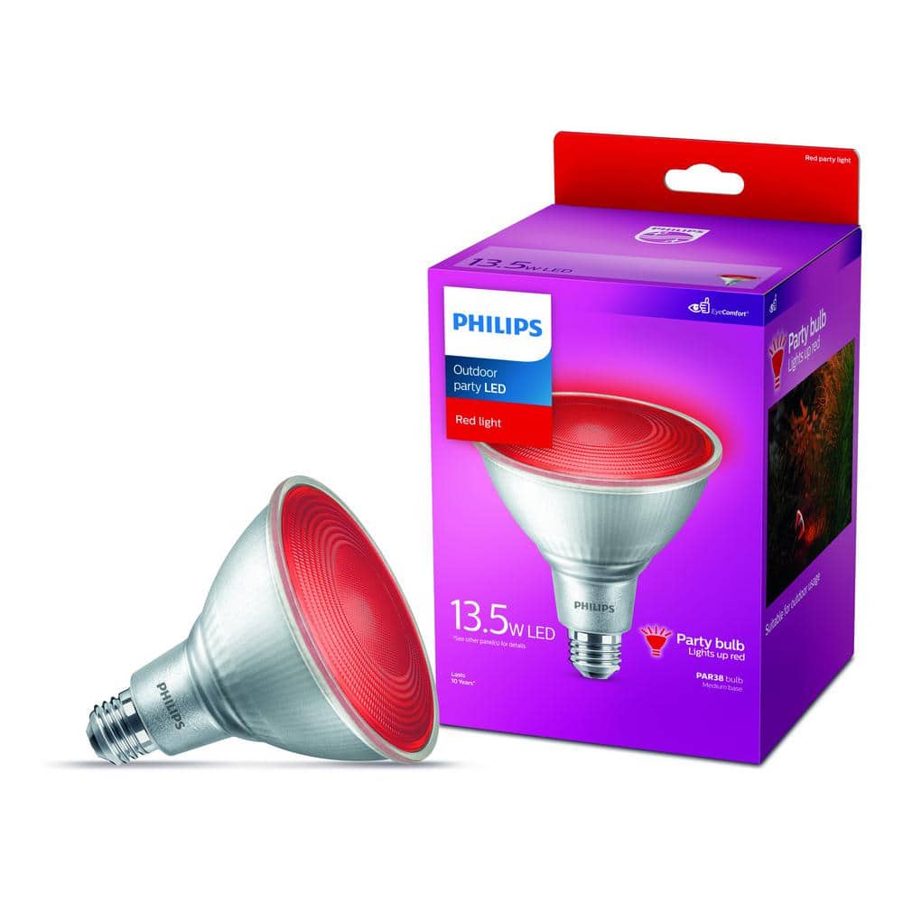 Philips 90-Watt Equivalent PAR 38 LED Flood in Red (1-Pack) 568295 ...