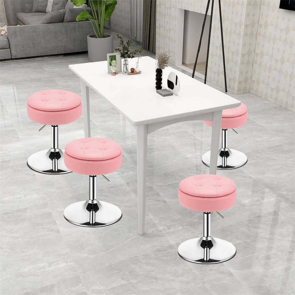 Costway Vanity Stool Adjustable 360° Swivel Storage Makeup Chair w ...