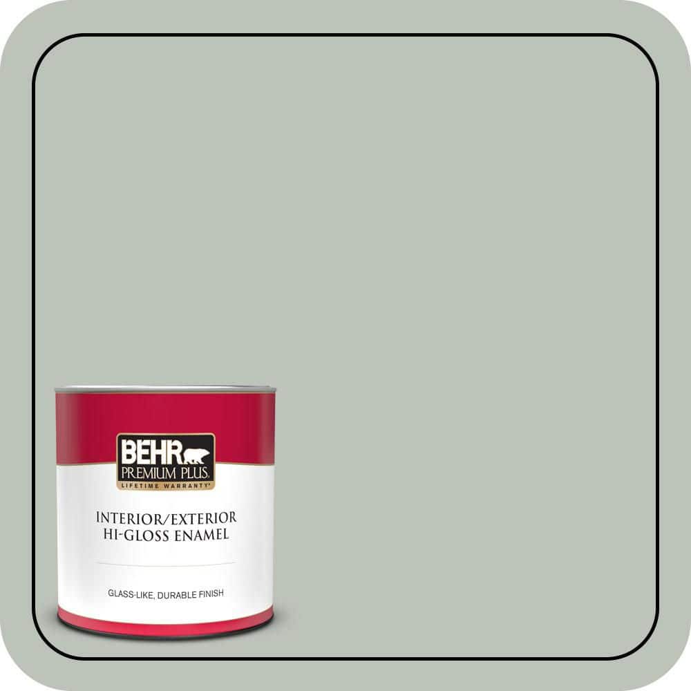 BEHR PREMIUM PLUS 1 qt. #710E-3 Rhino Hi-Gloss Enamel Interior/Exterior ...