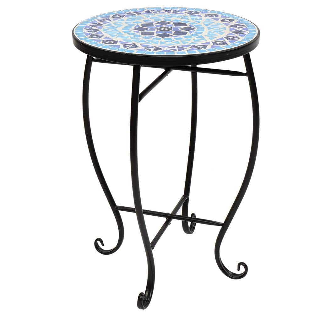 Karl home Metal and Ceramic Tile Mosaic Patio Side Table 884557845617 ...