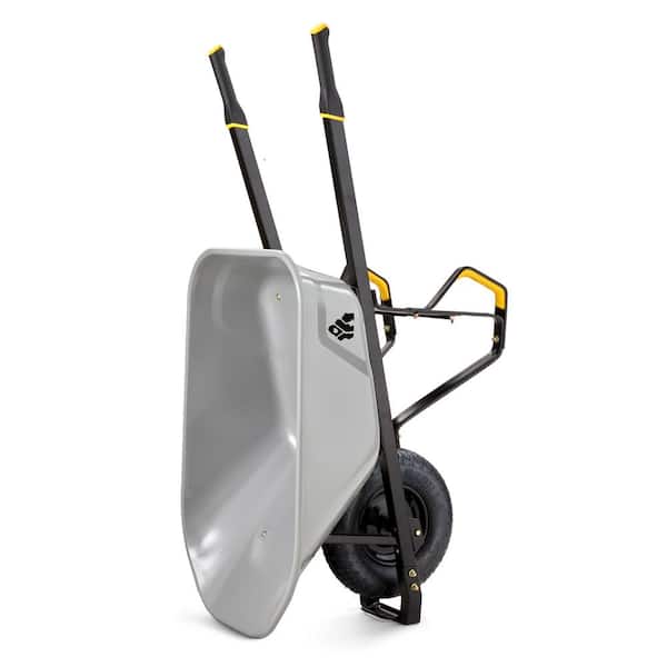 Gorilla 6 cu. ft. PRO Heavy-Duty Steel Tub Wheelbarrow, Steel Braces ...