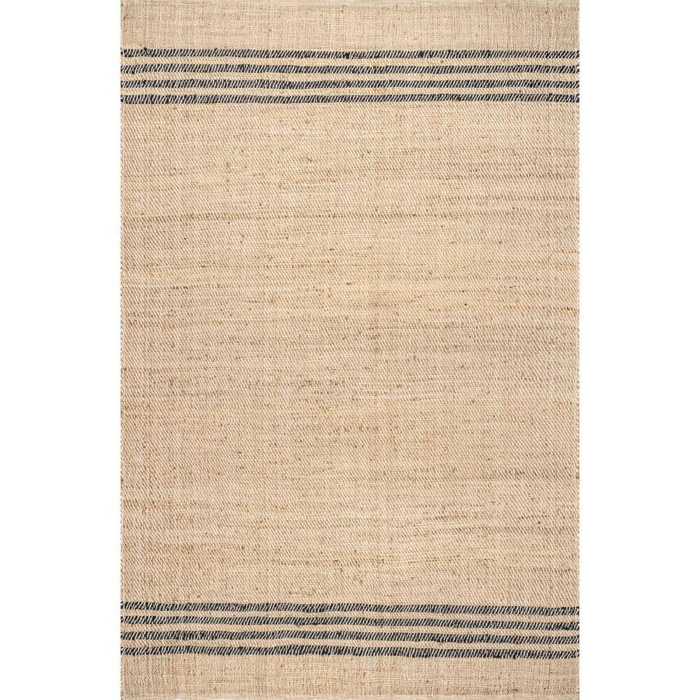 RUGS USA Meadow Striped Jute Natural 4 ft. x 6 ft. Area Rug SSVT01A-406 ...