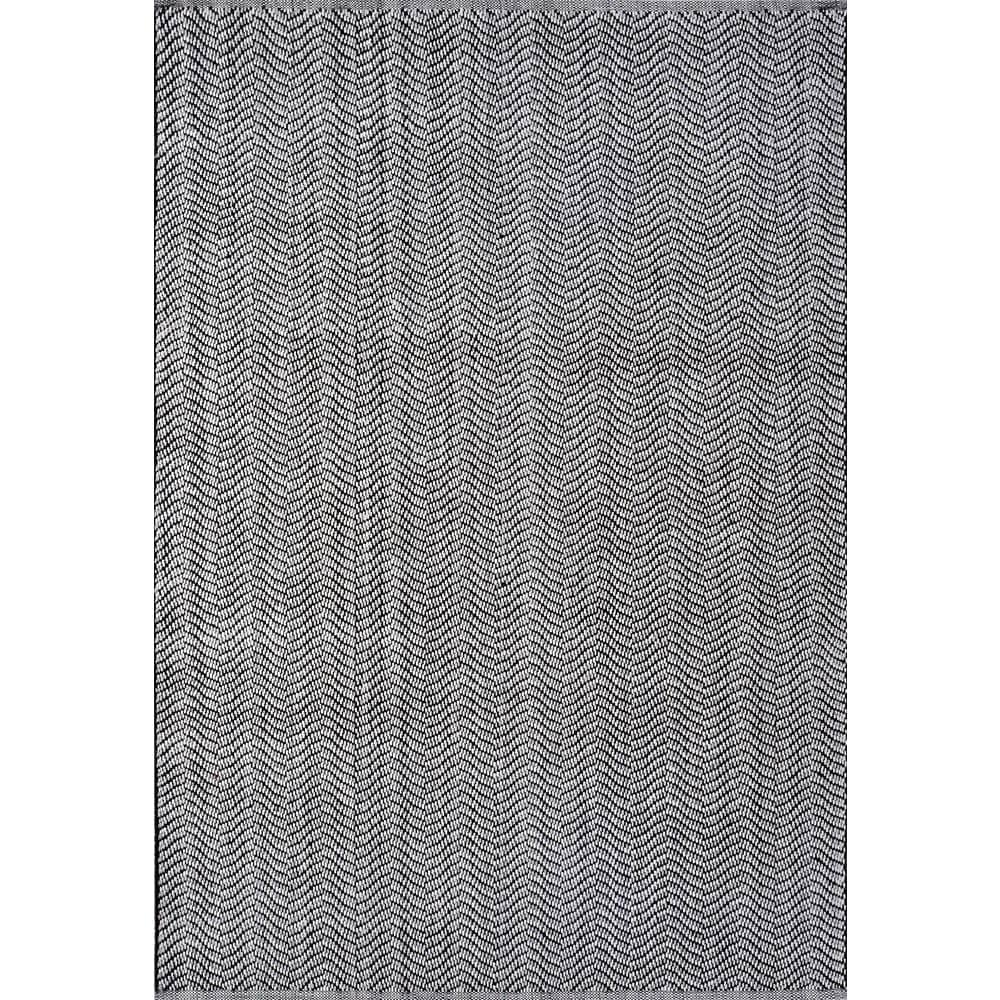Dynamic Rugs Allegra 5 ft. X 8 ft. Grey/Ivory/Black Chevron Indoor Area ...