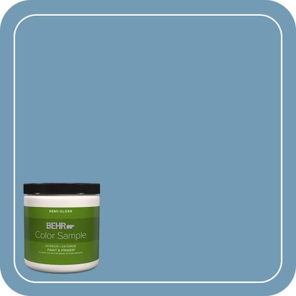 BEHR PREMIUM PLUS 8 oz. #560D-5 Ocean View Semi-Gloss Interior/Exterior ...