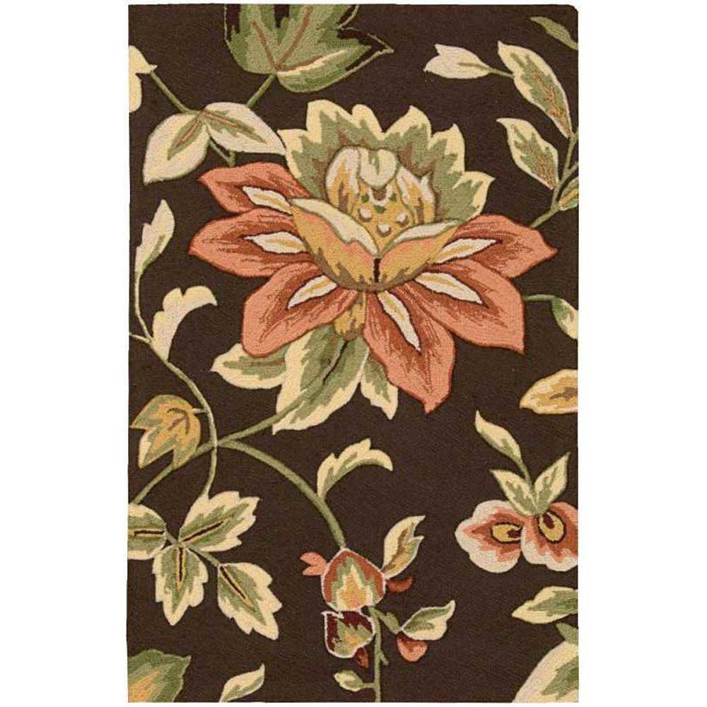 Nourison French Country Chocolate doormat 3 ft. x 4 ft. Distressed ...