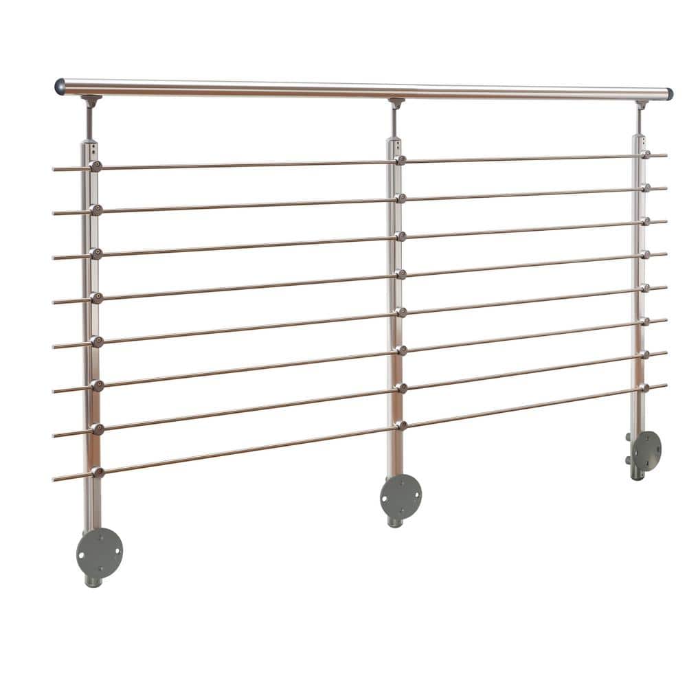 Dolle Prova 36 in. H x 79 in. W Brushed Silver Aluminum Side Mount Tube ...