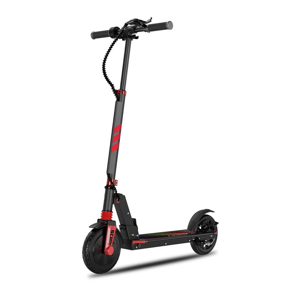 Zeus & Ruta Red Electric Scooter with Side Lights, Finger Acceleration ...