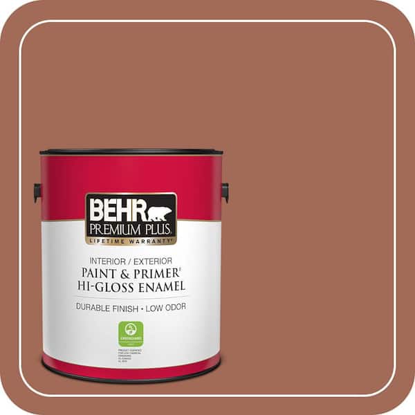 BEHR PREMIUM PLUS 1 gal. #S180-6 Perfect Penny Hi-Gloss Enamel Interior ...