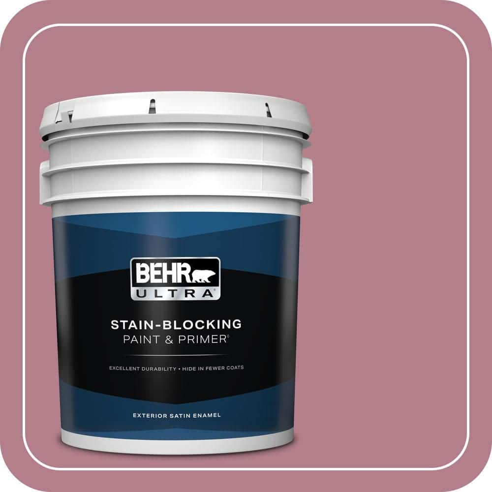 BEHR ULTRA 5 gal. #100D-4 Degas Pink Satin Enamel Exterior Paint ...