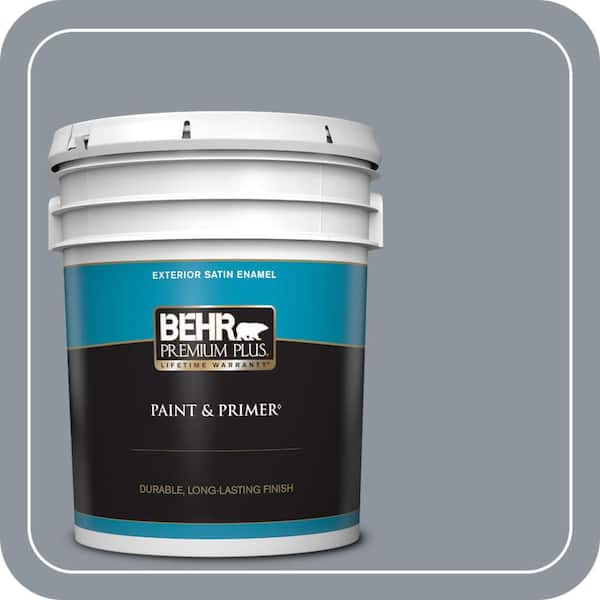 BEHR PREMIUM PLUS 5 gal. #MQ5-21 Radiant Silver Satin Enamel Exterior ...