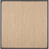 SAFAVIEH Natural Fiber Beige/Black 6 ft. x 6 ft. Square Border Area Rug ...