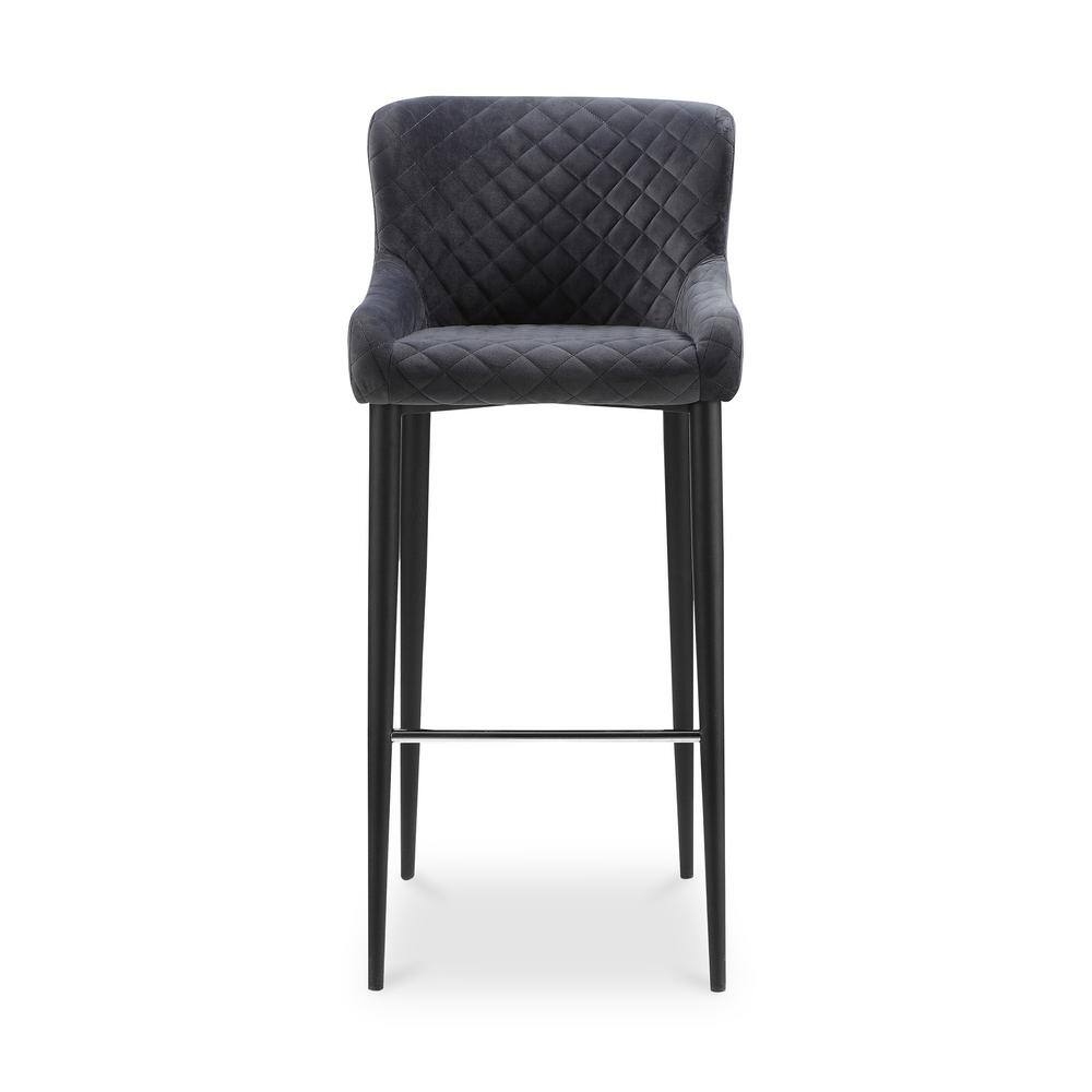 NADAAL STUDIOS Saffron 30 in. Dark Grey Tufted Polyester Velvet ...