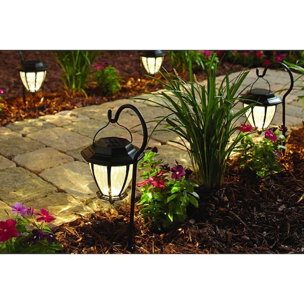 Buy Solar Matte Black Outdoor Integrated LED Shepard Hook Landscape ...