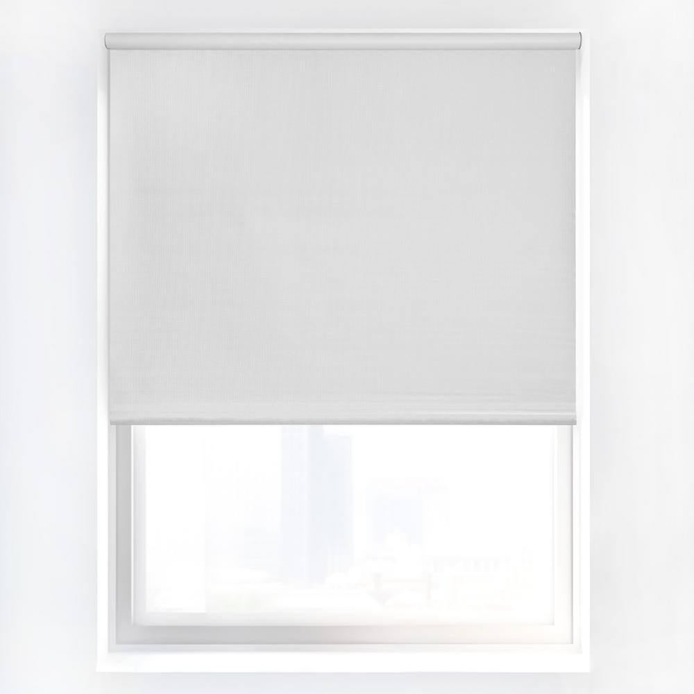 Chicology 16.75 in. W x 64 in. L White Textured Cordless Blackout ...