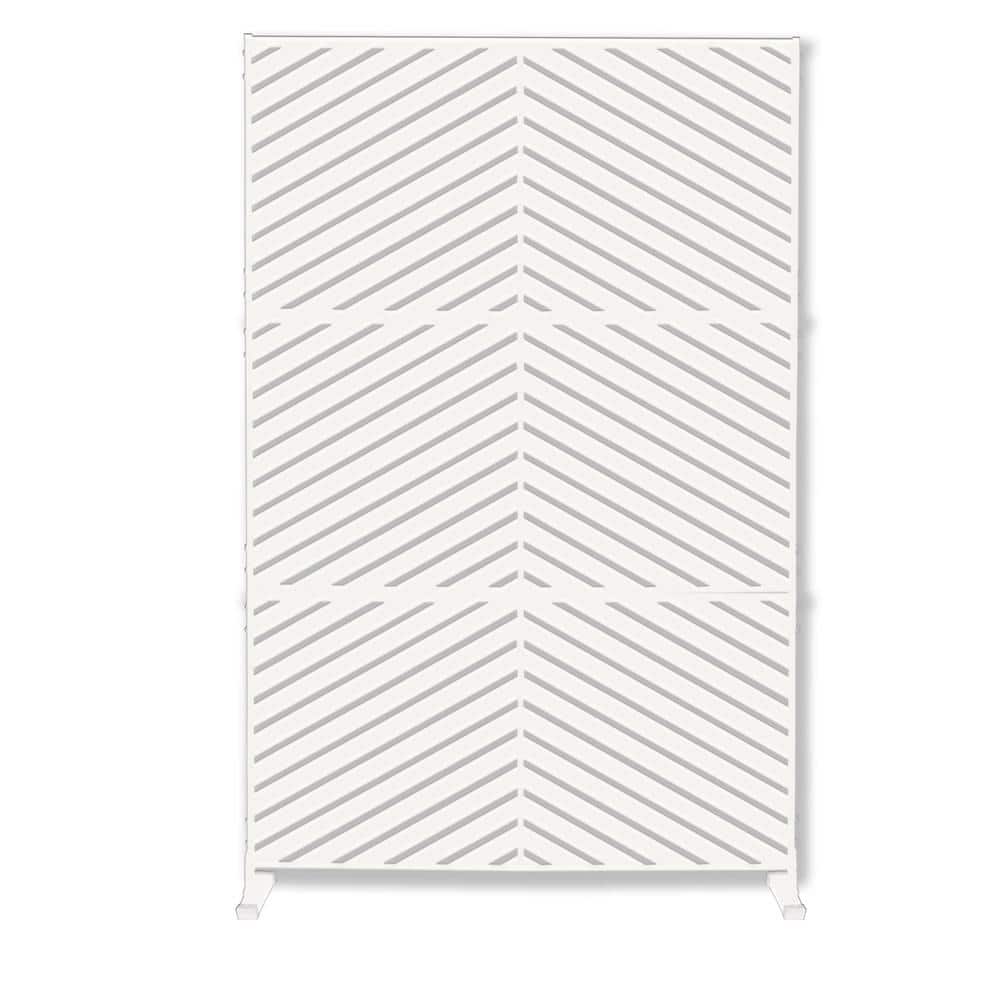KOZYARD Metal Privacy Screen 74 in. H x 47.2 in. W Decorative Outdoor ...