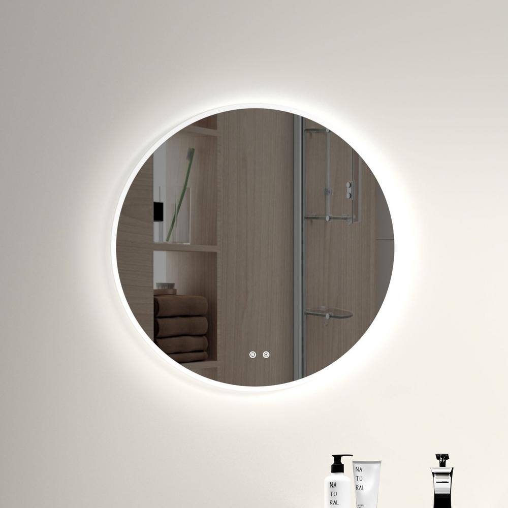 Staykiwi 20 in. W x 20 in. H Round Frameless Anti-Fog Wall Mounted ...