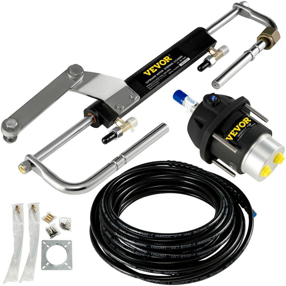 VEVOR Hydraulic Steering Kit 90HP Hydraulic Outboard Steering Kit with ...