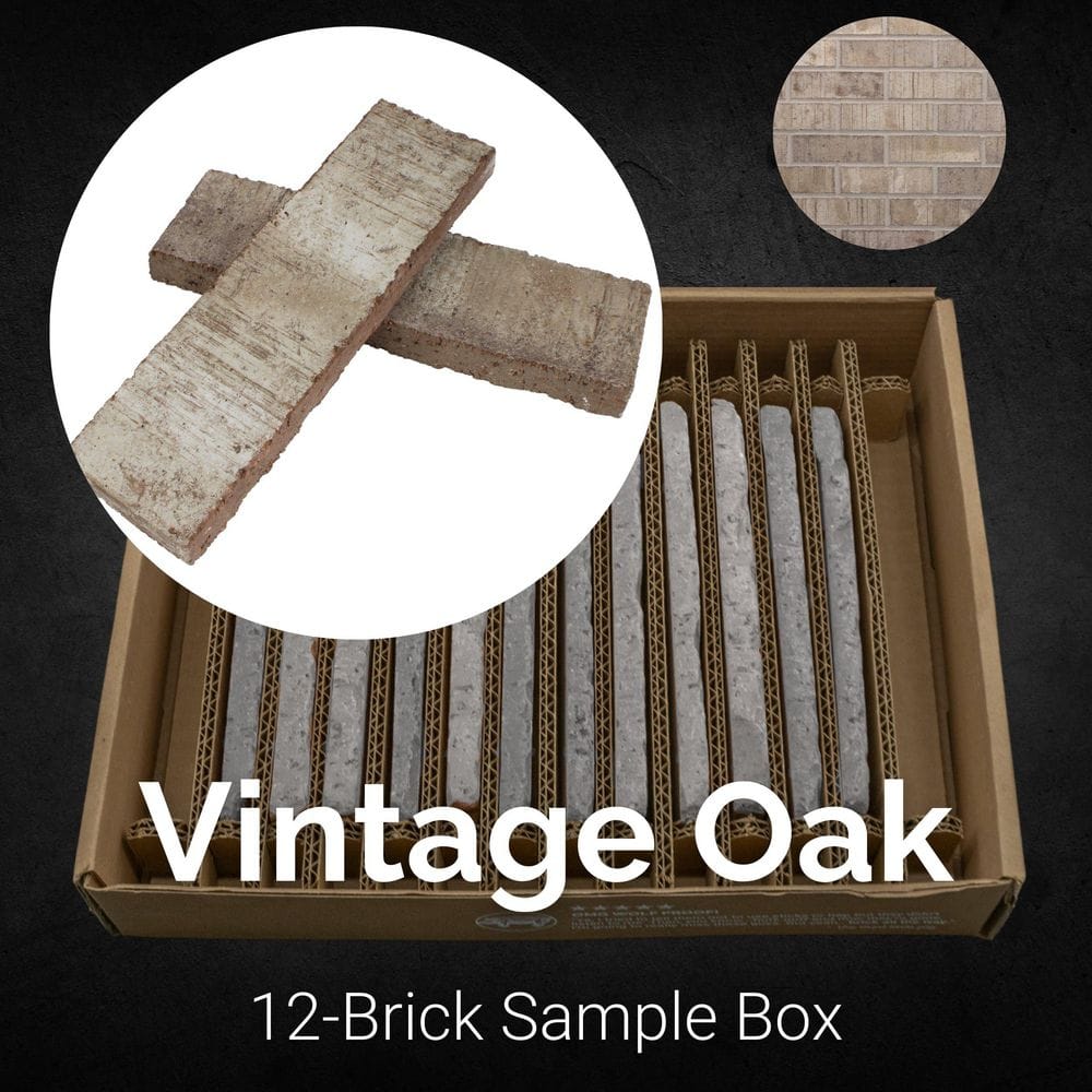Old Mill Brick Sample Box Vintage Oak Thin Brick 7.625 in. x 2.25 in. x ...