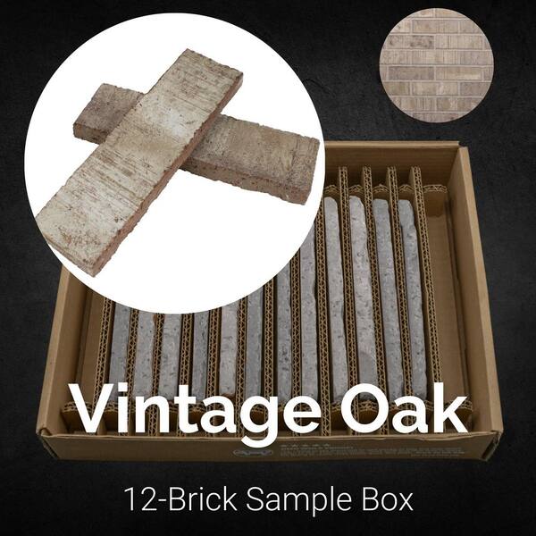 Old Mill Brick Sample Box Vintage Oak Thin Brick 7.625 in. x 2.25 in. x ...