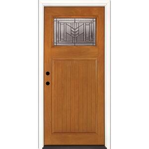 Feather River Doors 37.5 in. x 81.625 in. Phoenix Patina Craftsman 1/4 ...